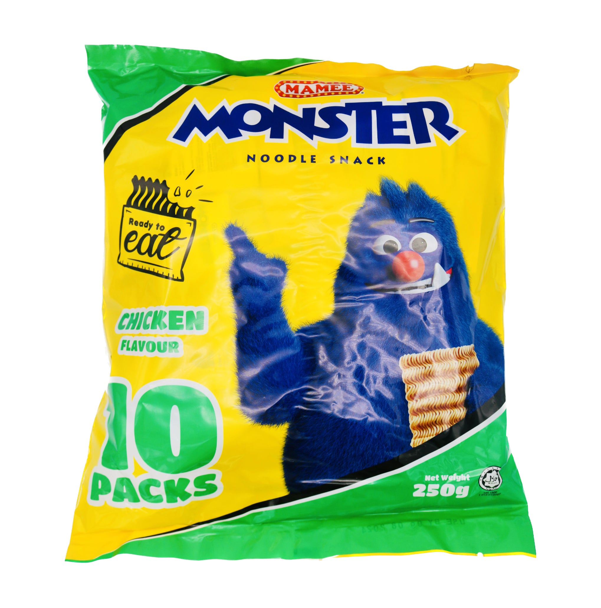 Mamee Monster Noodle Snack Chicken Flavour (25*10 Packs) 250g - Tuk Tuk ...