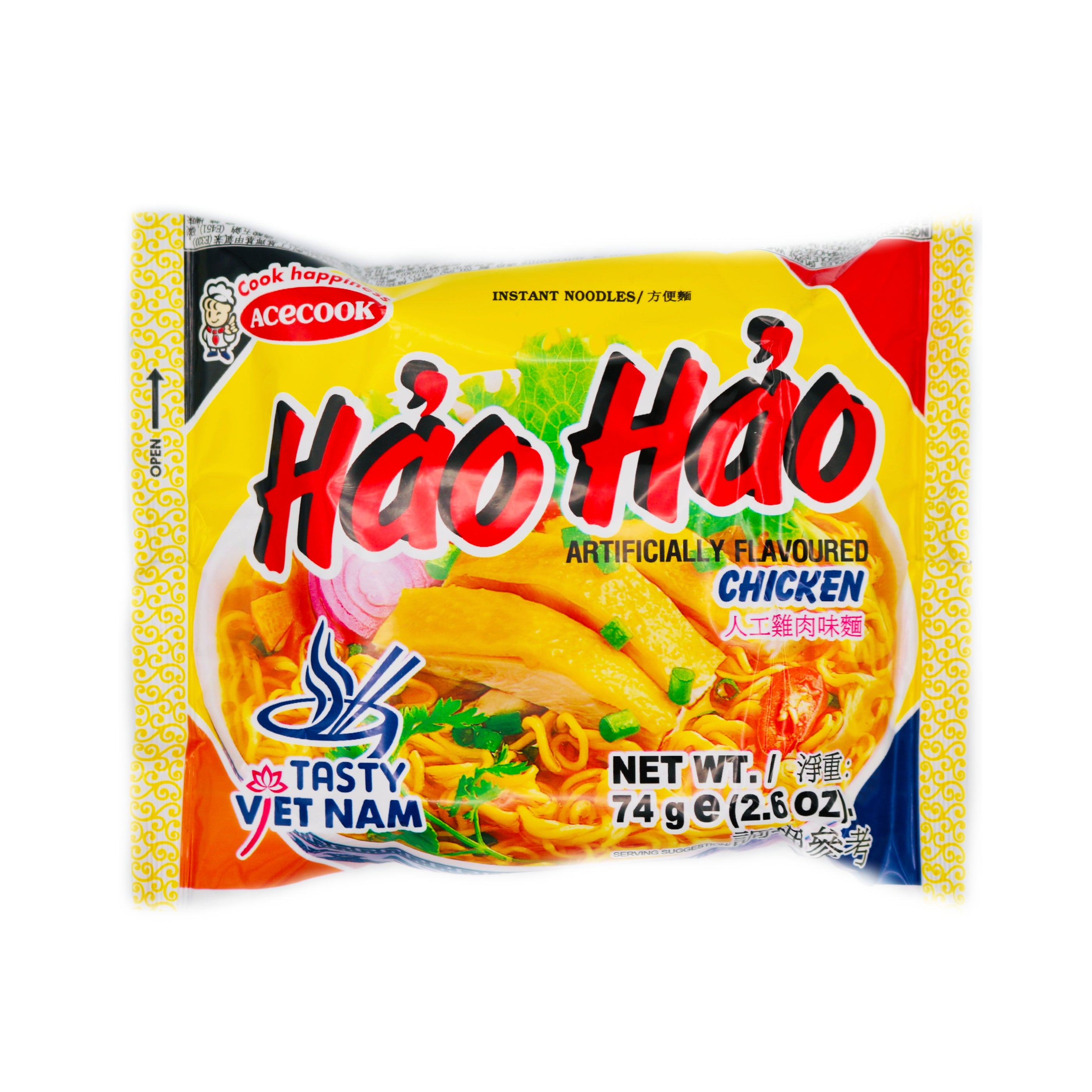 Acecook Hao Hao Instant Noodles Chicken Flavour 74g